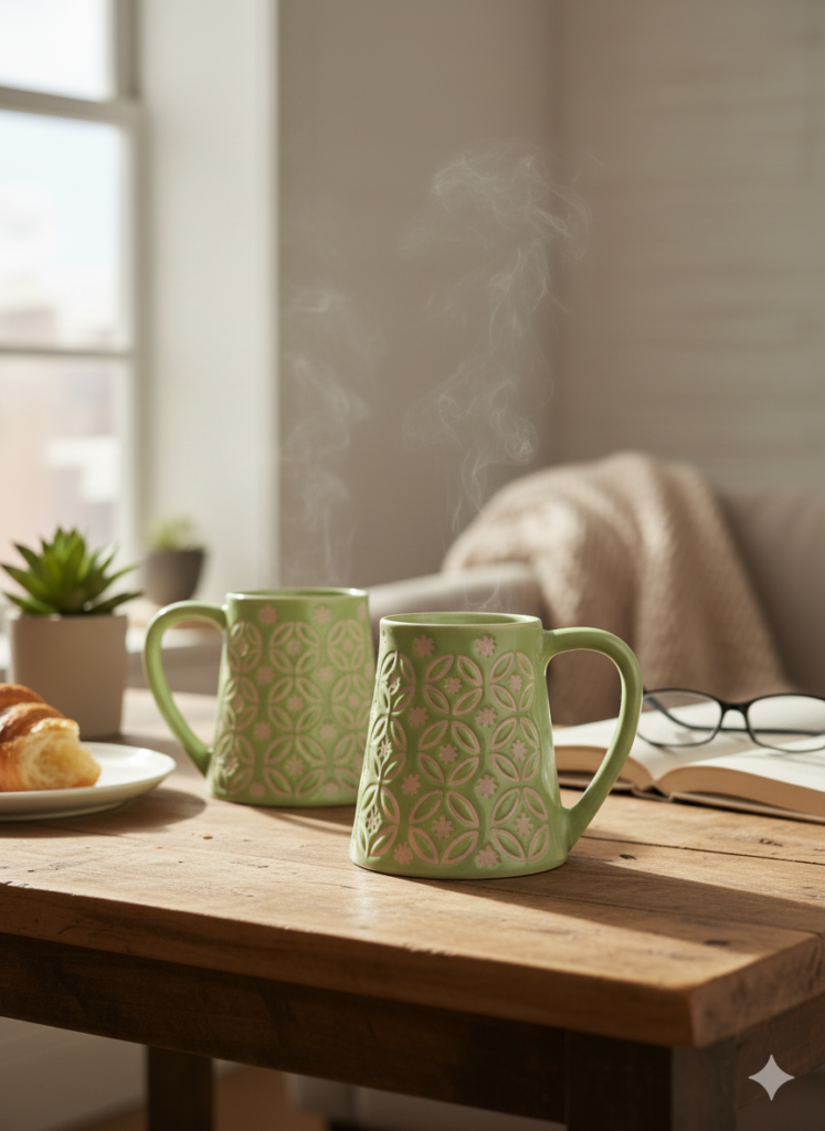 Blissful Ceramic Coffee Mug for Cozy Mornings - Starburst Texture Mug ...